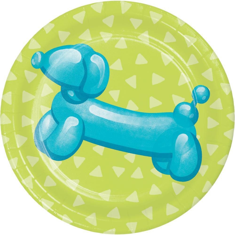 Party Balloon Animal Happy Birthday Dessert Paper Plates 8 | Etsy