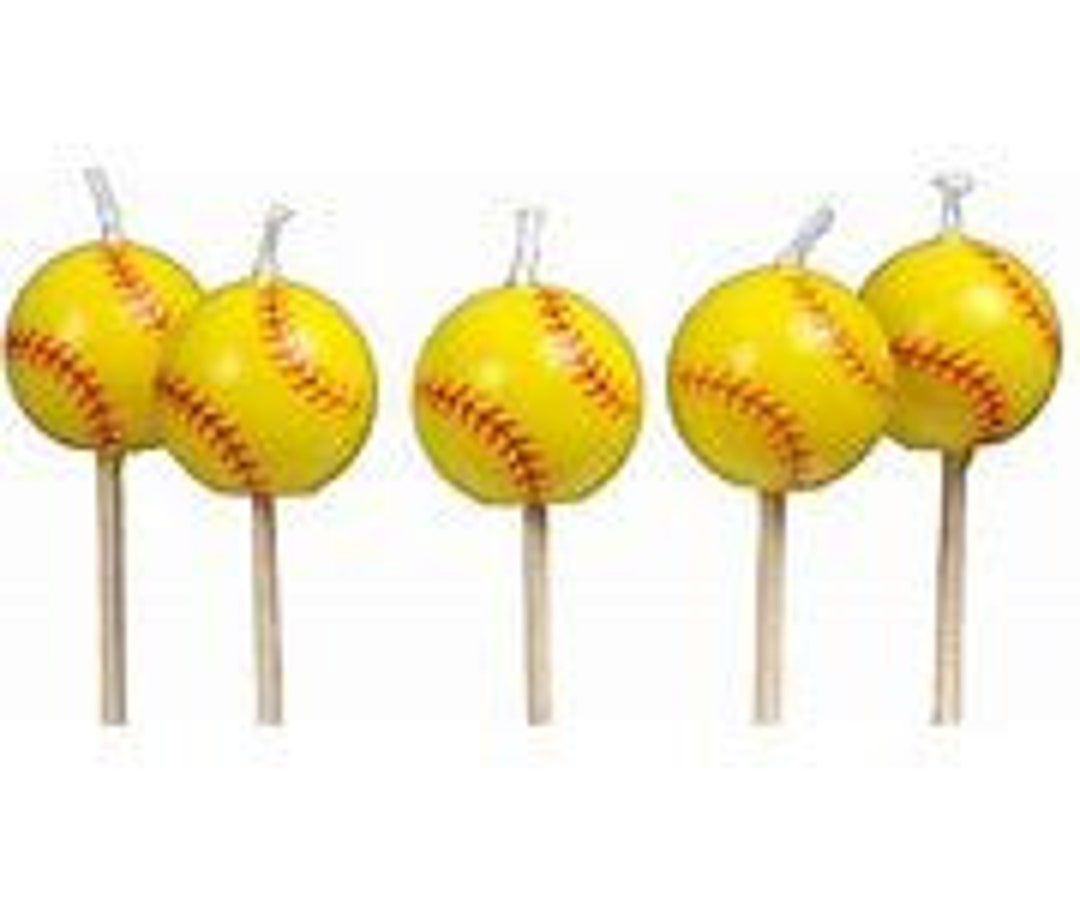 Fastpitch Softball Candles 5 per Pack, Softball Party, Softball ...