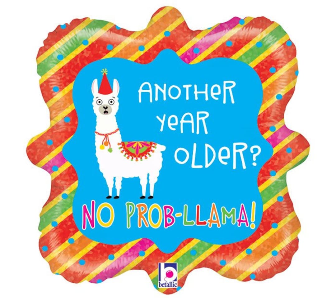 Llama Birthday Balloon 18 Inch Foil Holographic Balloon - Etsy