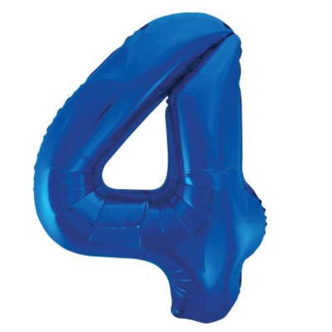 Royal Blue Number 4 Shaped Foil Balloon 34", Packaged - Etsy