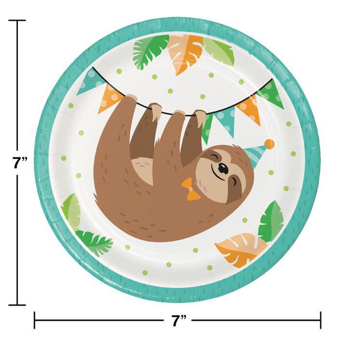 Sloth Party Dessert Plates, Set of 8, Sloth Birthday - Etsy