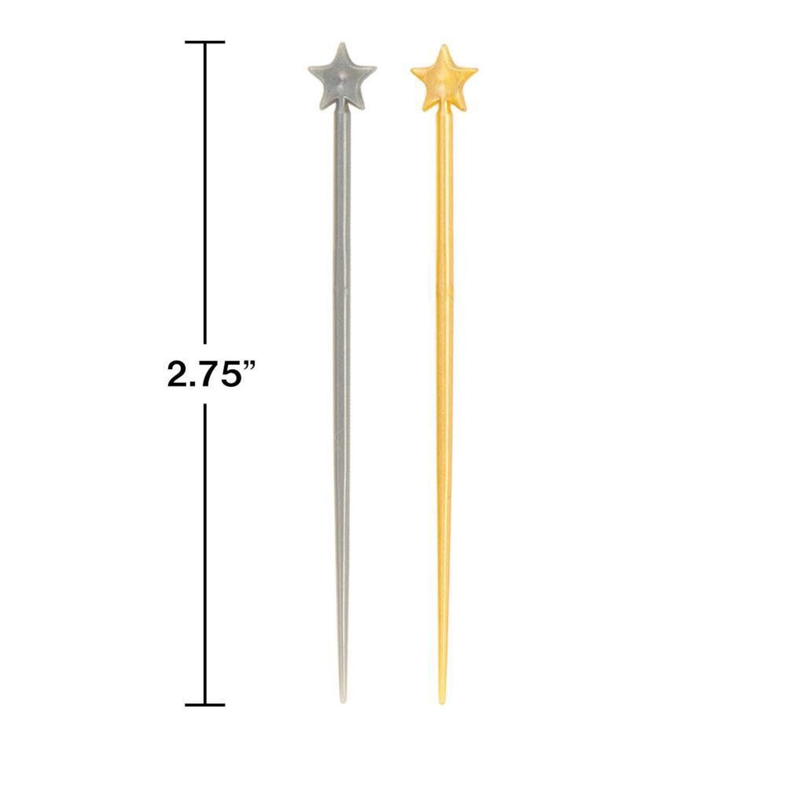 Gold and Silver Plastic Star Picks. Set of 200, Twinkle Twinkle Little ...
