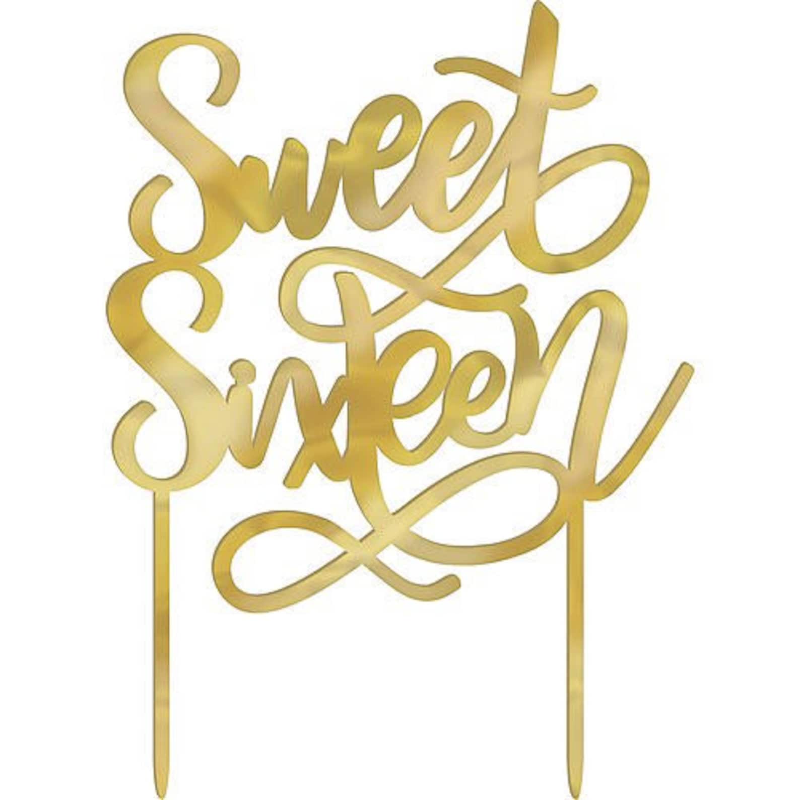 Mirrored Gold Sweet 16 Birthday Cake Topper 4 3 4in X 6 1 2in Etsy mirrored-gold-sweet-16-birthday-cake-topper-4-3-4in-x-6-1-2in-etsy