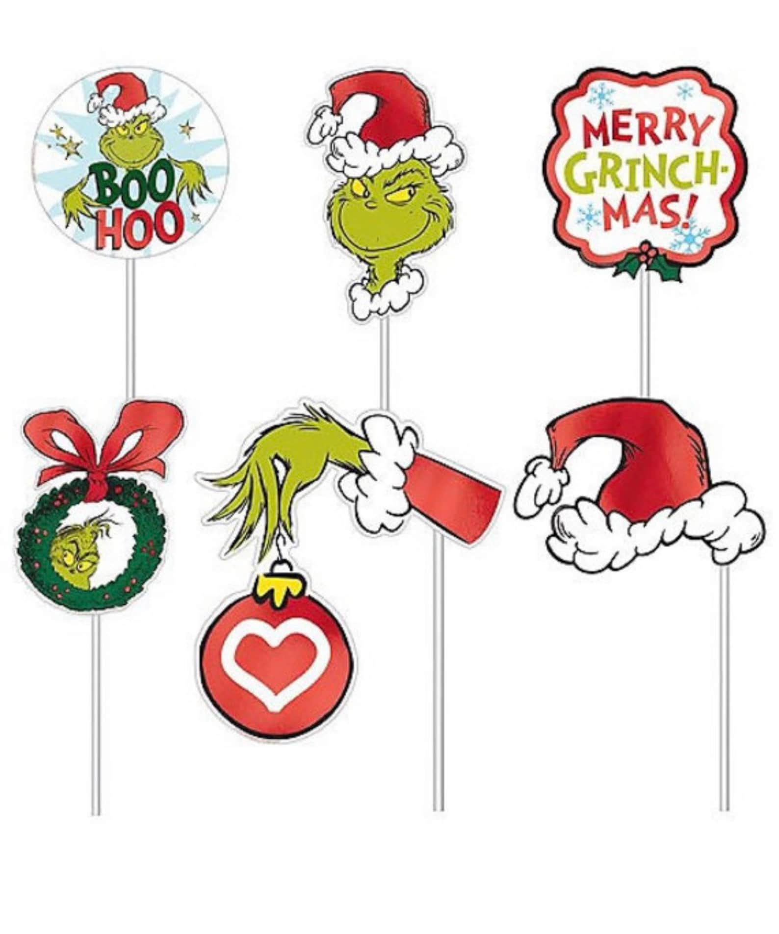 The Grinch Christmas Photo Props Assorted 13 Pcs Dr. Seuss - Etsy