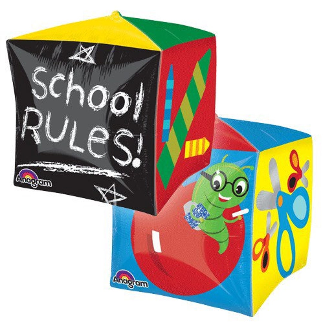 Cubez School Days 15” Balloon, 4-sided, Back to School Balloon - Etsy