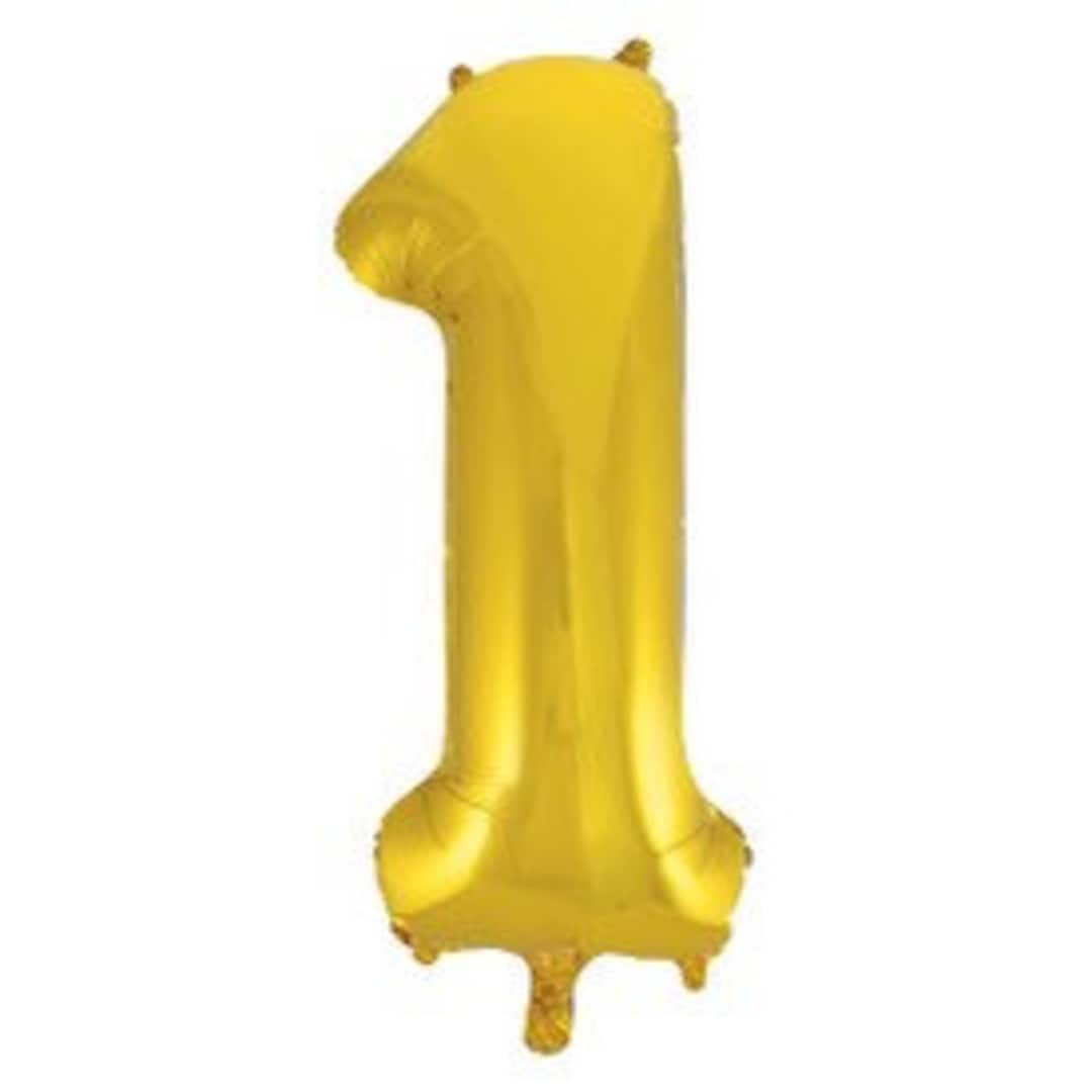 Gold Number 1 Shaped Foil Balloon 34", Packaged - Etsy