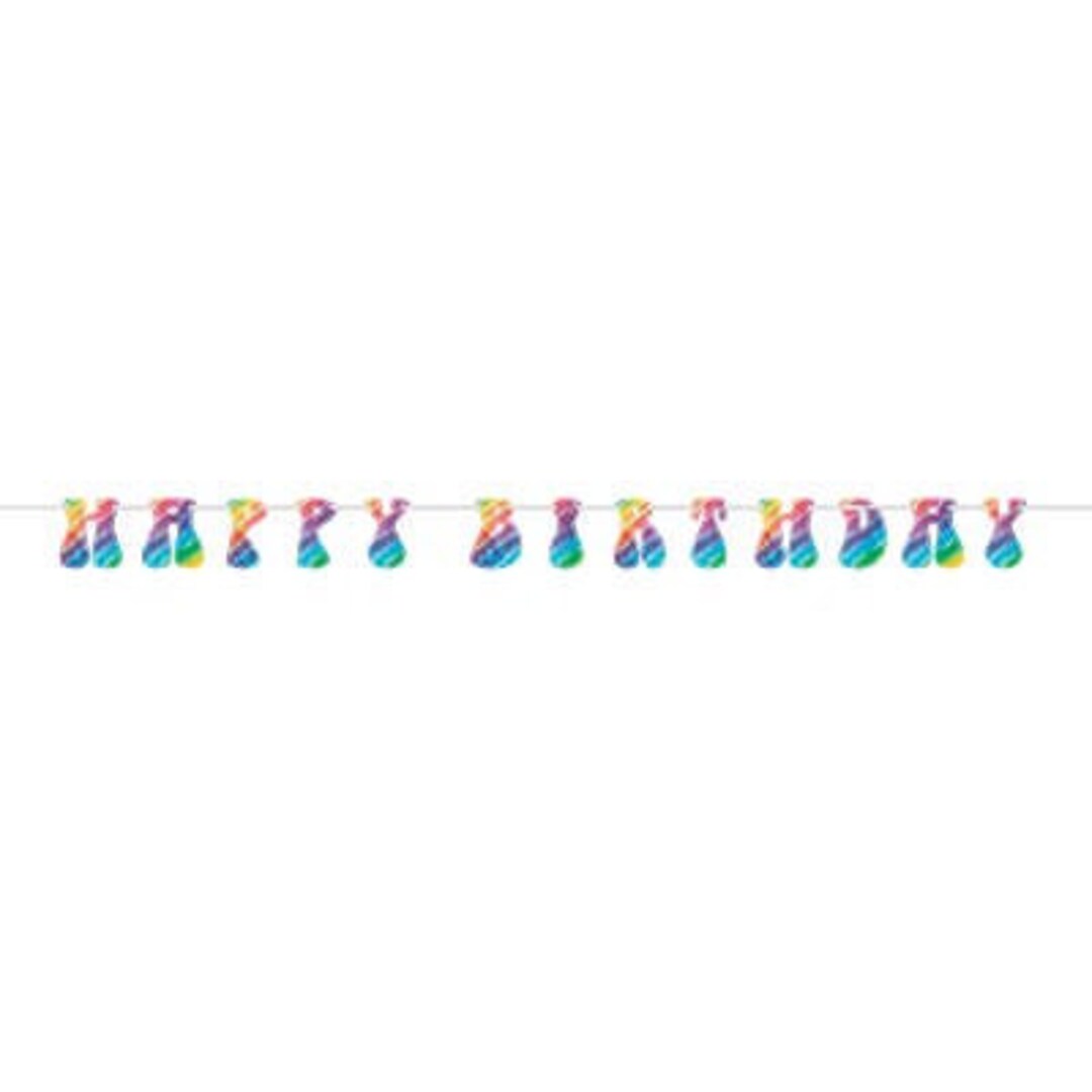 Tie Dye Happy Birthday Banner, 9 Feet Long, Tie Dye Party - Etsy