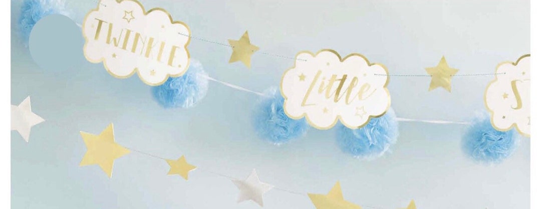 Twinkle Twinkle Little Star Banner, Star Garland, 7 Feet Long, Baby ...