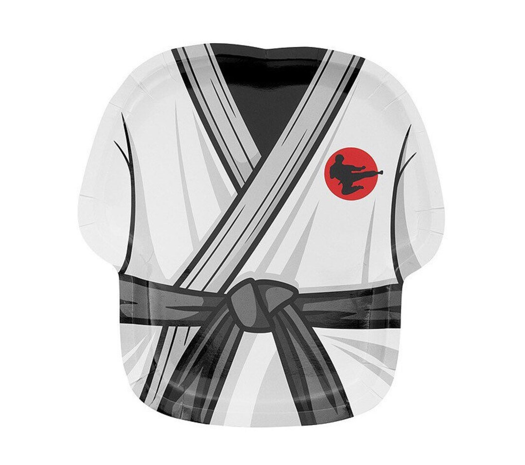 Karate Party Gi Shaped 10 Dinner Plates, Set of 8, Karate Theme, Karate ...