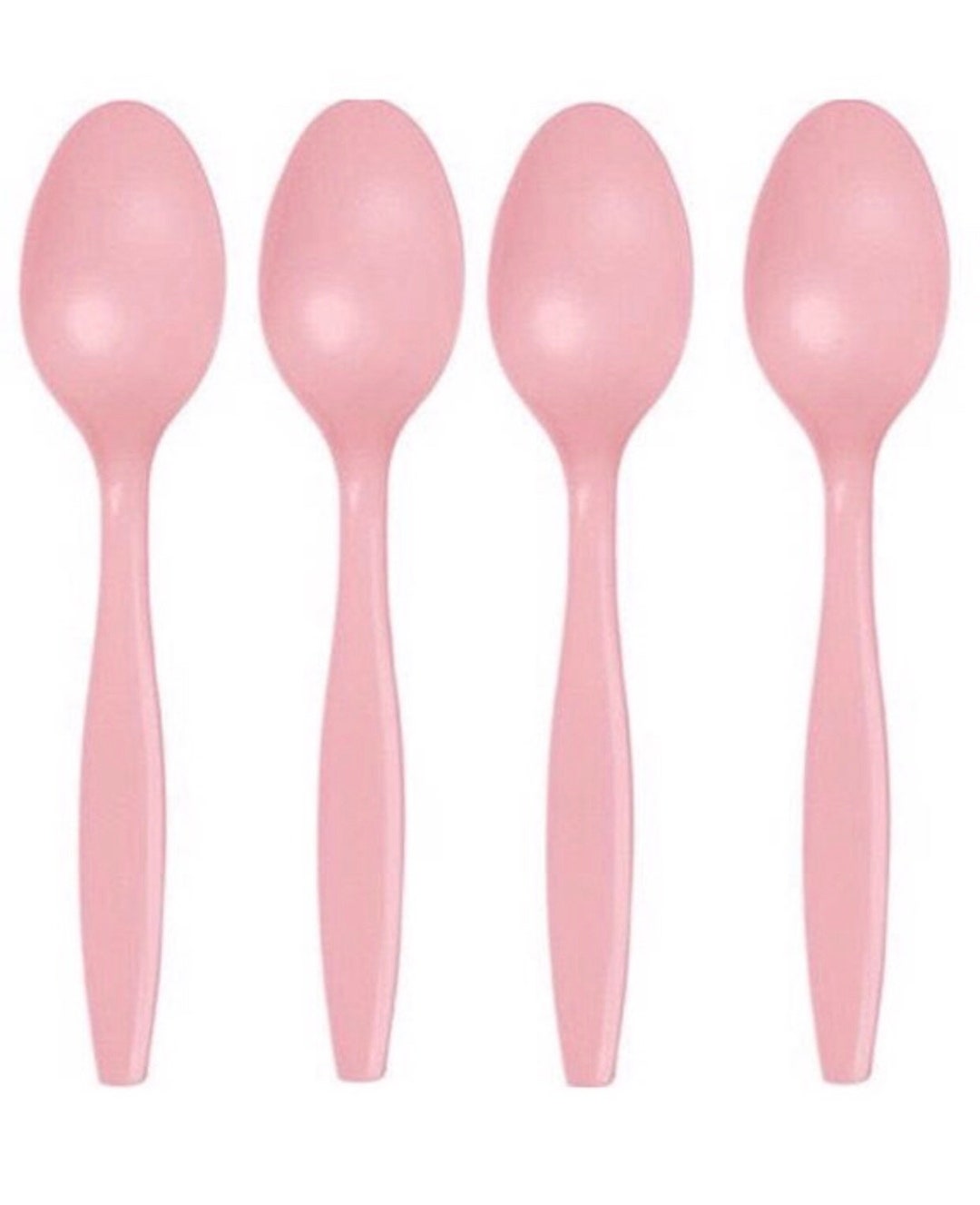 Pastel Pink Plastic Party Spoons, Set of 12, Perfect for Gender Reveal ...