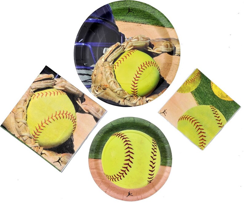 Fastpitch Softball Dinner Plates 8ct Softball Party Softball | Etsy