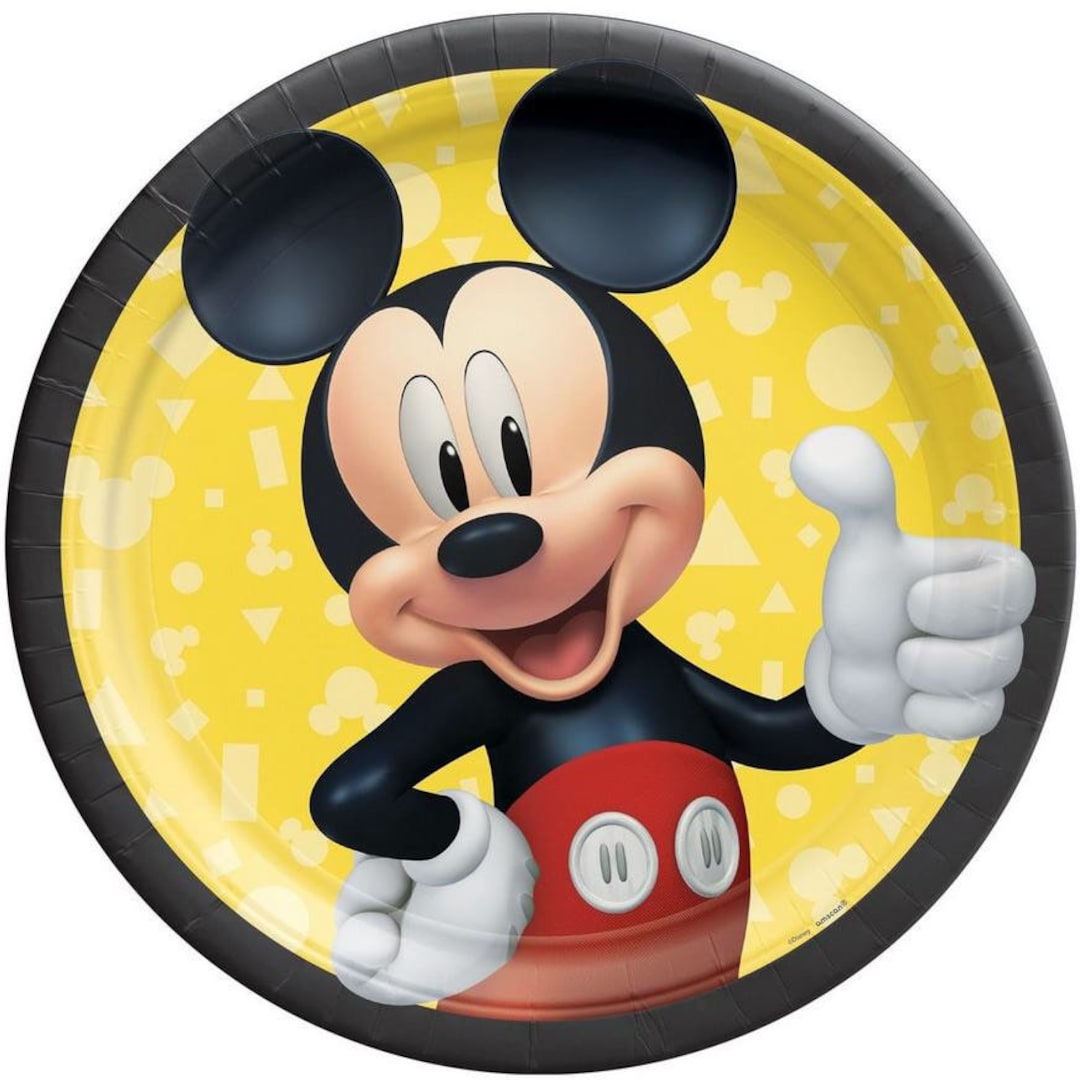 Mickey Mouse 9” Dinner Plates, Set of 8, Mickey Mouse Birthday, Mickey ...