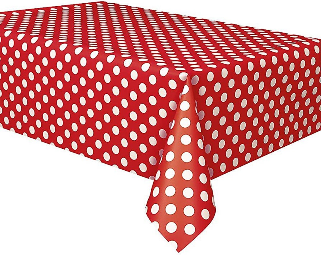 Ruby Red Dotted Rectangular Table Cover, 54”x108”, 1 Count - Etsy