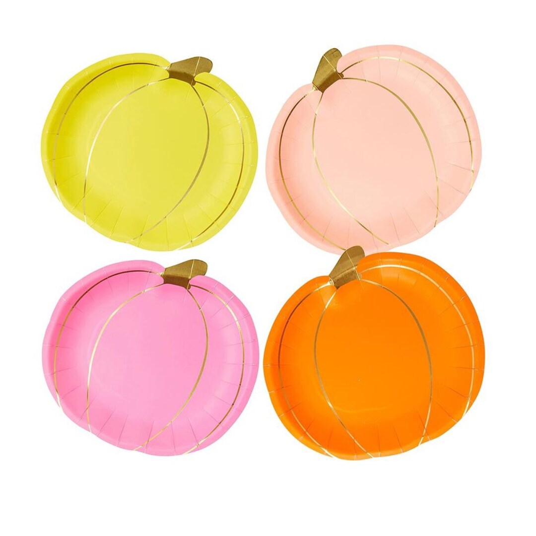Pumpkin Brights Pumpkin Shaped Plates, Harvest Plates, Fall Party ...