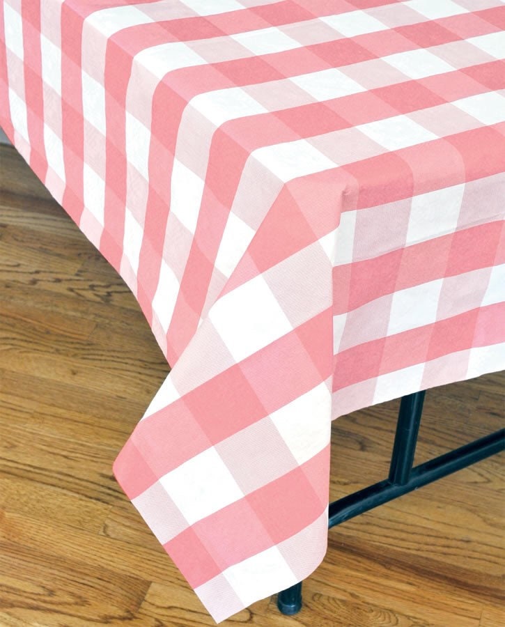 Pastel Pink and White Buffalo Plaid Table Cover 54 X 108 Inches, Girl ...