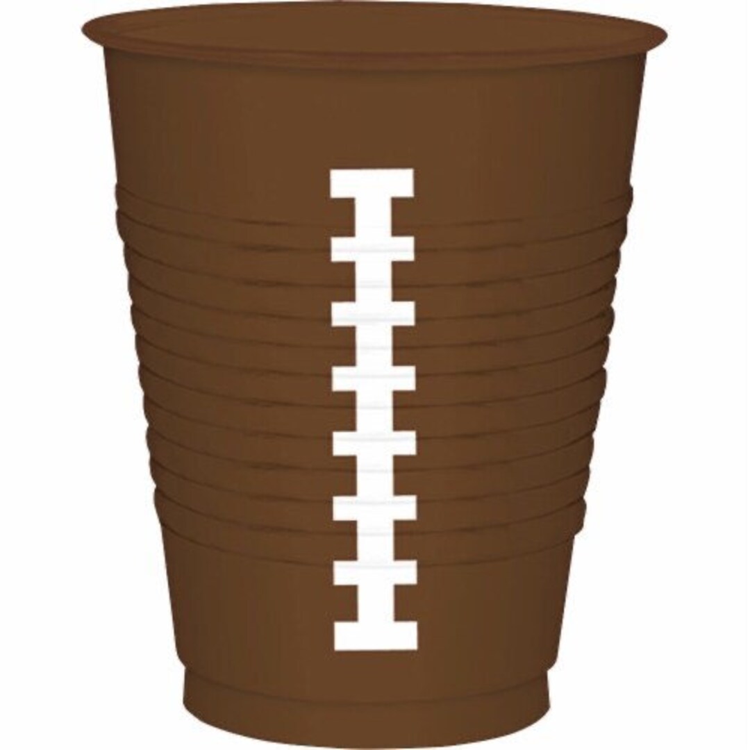 Football Plastic Cups, Set of 25 16 Oz. Cups, Football Party, Football ...