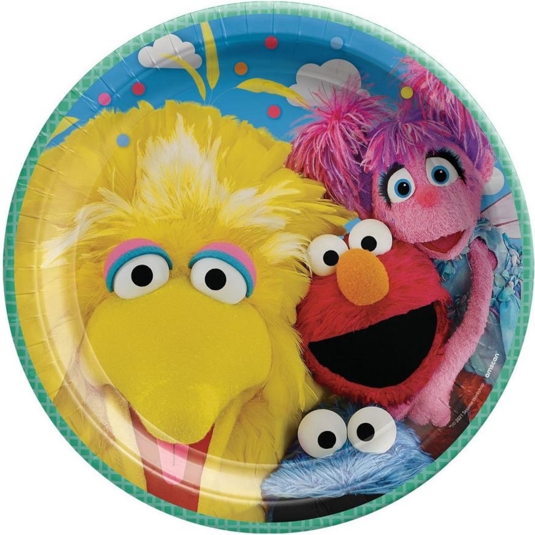Sesame Street Everyday Paper Dinner 9” Plates, 8 Count, Birthday Party ...