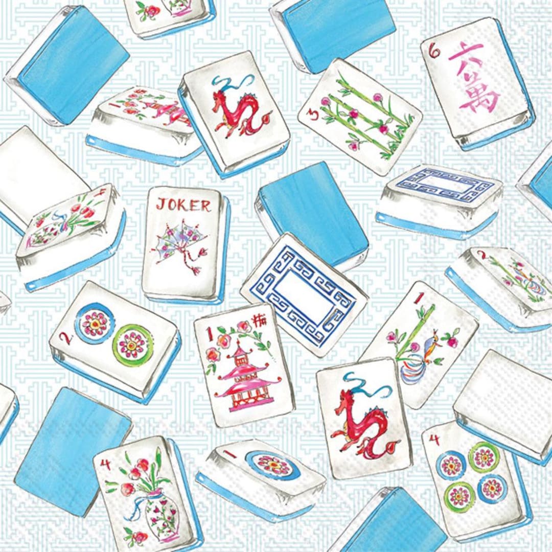 Mahjong Beverage Napkins, Set of 20, Mahjong Party Theme - Etsy