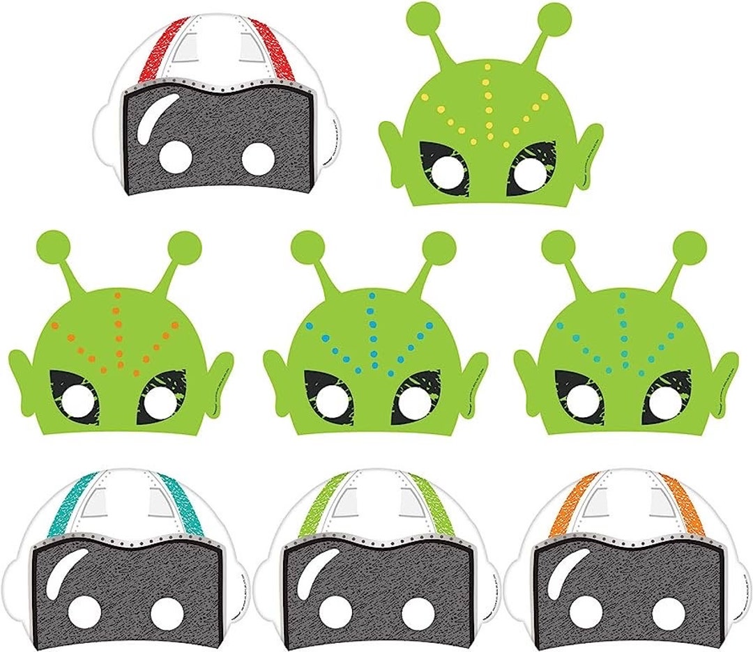 3-2-1 Blastoff! Blast off Paper Party Masks, Set of 8, Rocket Party ...