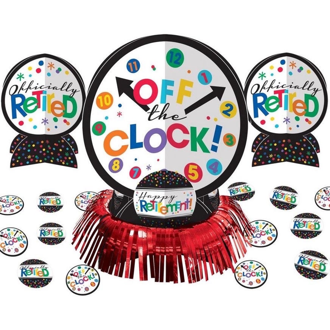Happy Retirement Table Decorating Kit, 23 Piece Set, Retirement Party ...