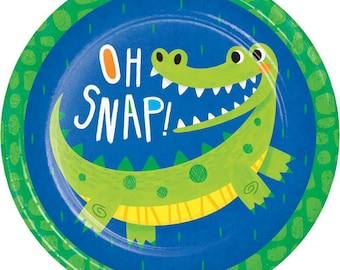 Alligator Party Plates Alligator Small Plates Oh Snap Party - Etsy