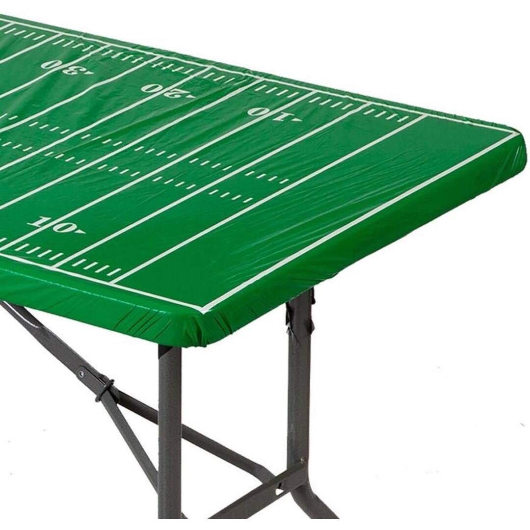 Football Field Plastic Elastic Fitted Table Cover, 40 X 79 Inches, Fits ...