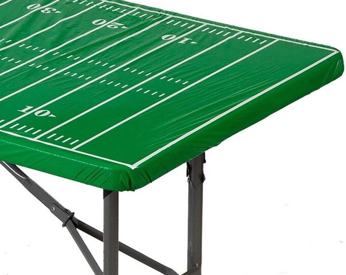 Football Field Plastic Elastic Fitted Table Cover, 40 X 79 Inches, Fits ...