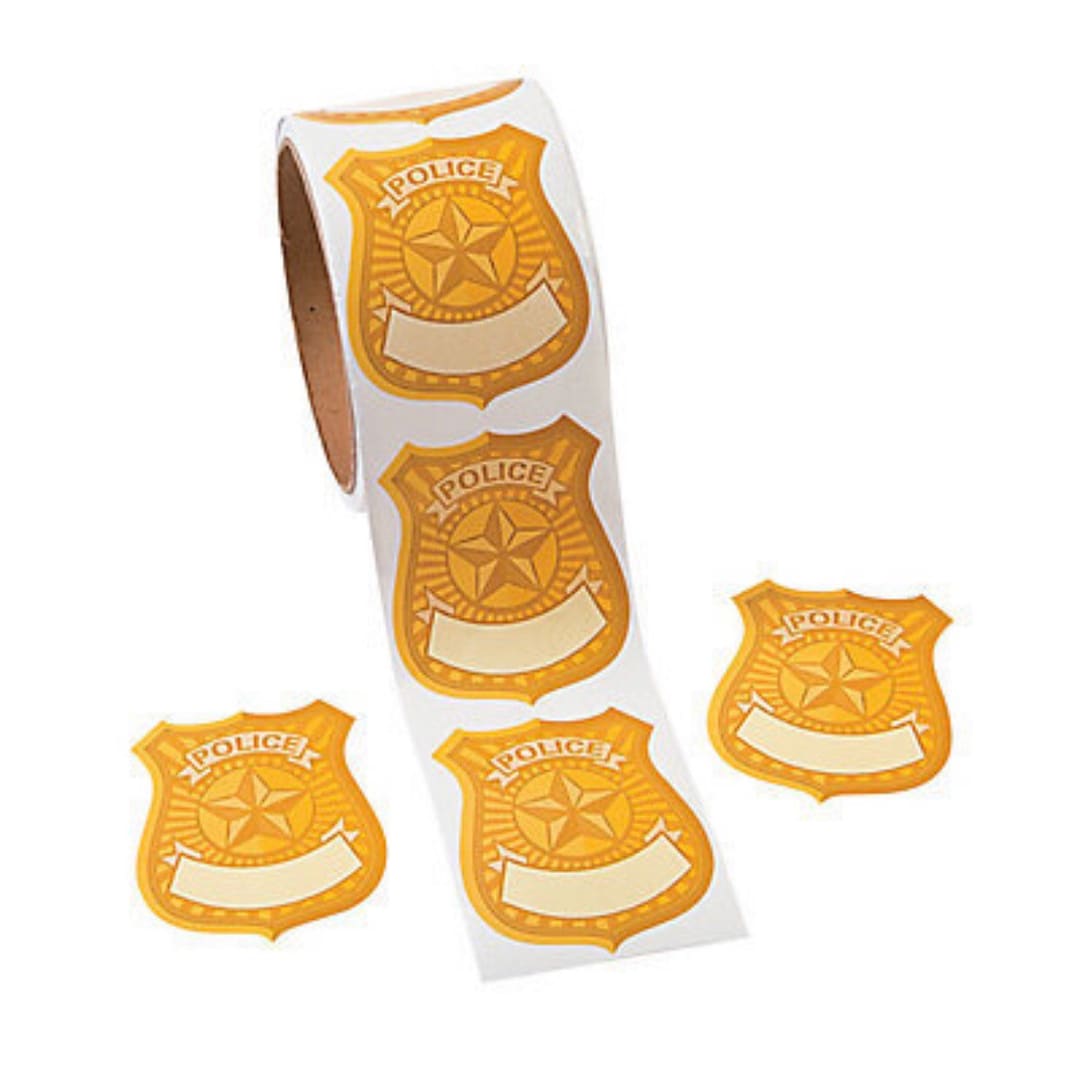 Police Badge Name Sticker, Roll of 100, Police Party Favors, Police ...