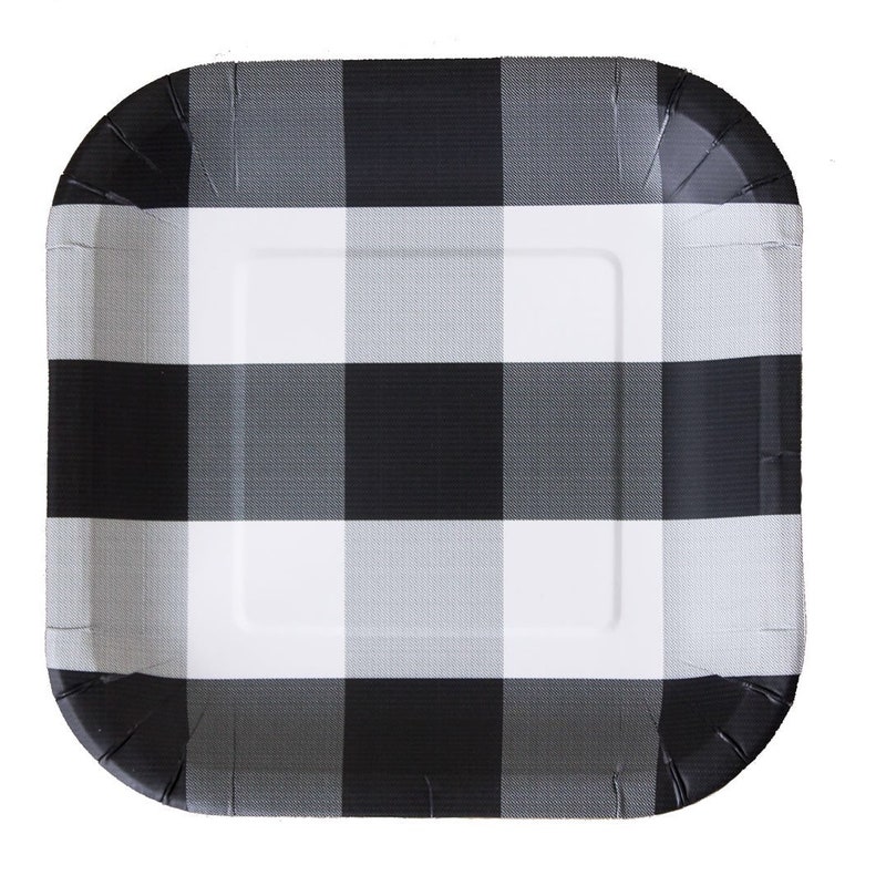 Black and White Paper Plates - Etsy