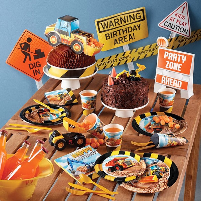 Big Dig Construction Happy Birthday Luncheon Napkins 6.5” Set of 16 ...