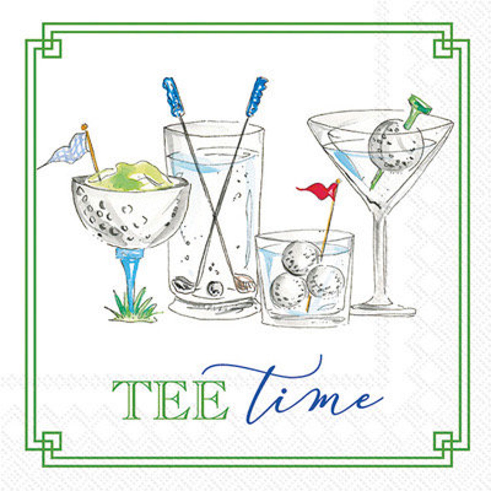 Golf Drinks Beverage Napkins, Tee Time Napkins, Set of 20, Golf Party ...
