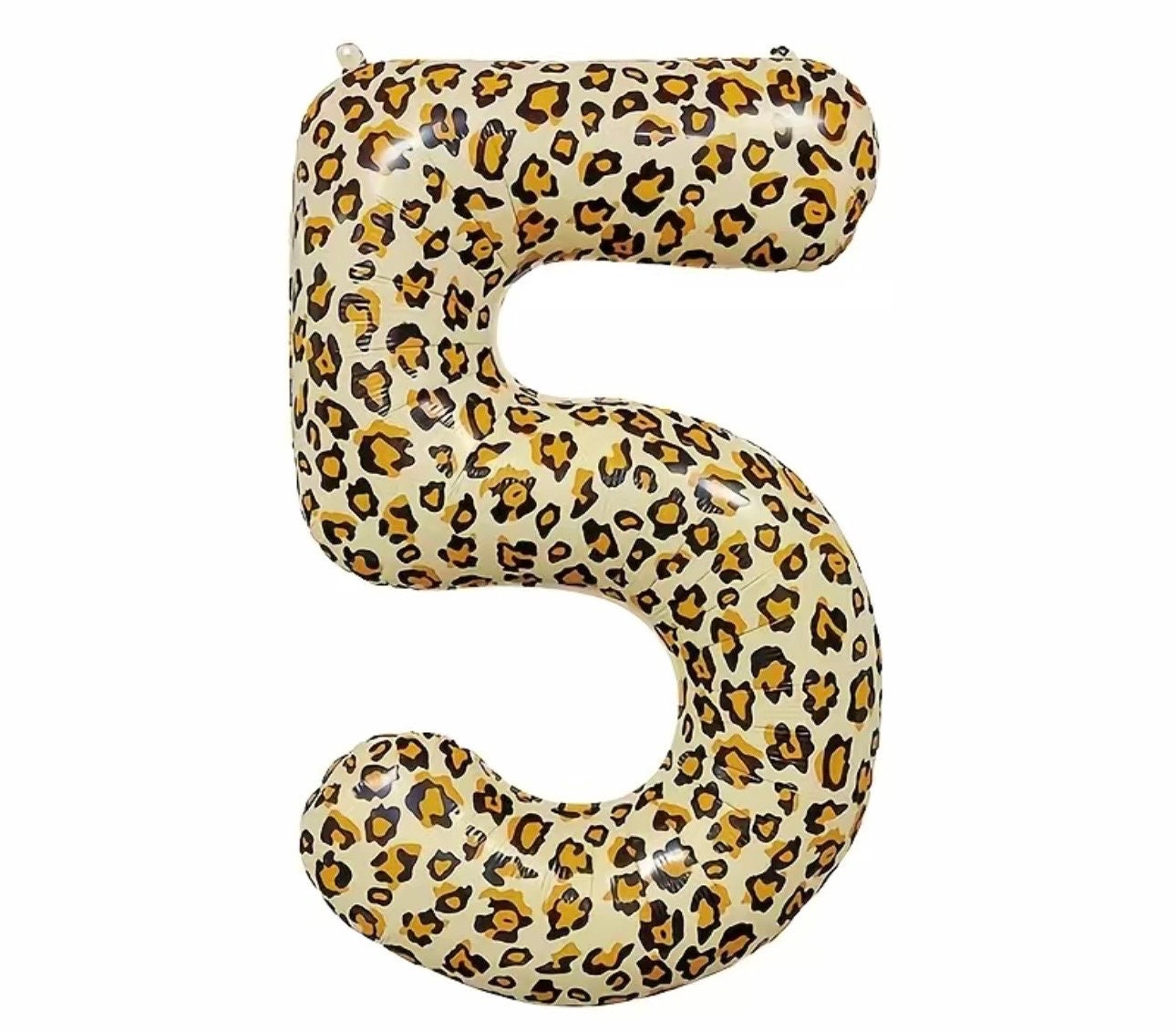 Cheetah Print Foil 32” Number Balloon, Choose From Numbers 0-9, Leopard ...