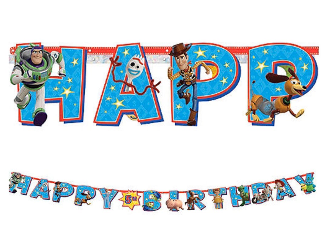 Toy Story Happy Birthday Banner, Custom Age, 10.5 Feet Long, Toy Story ...