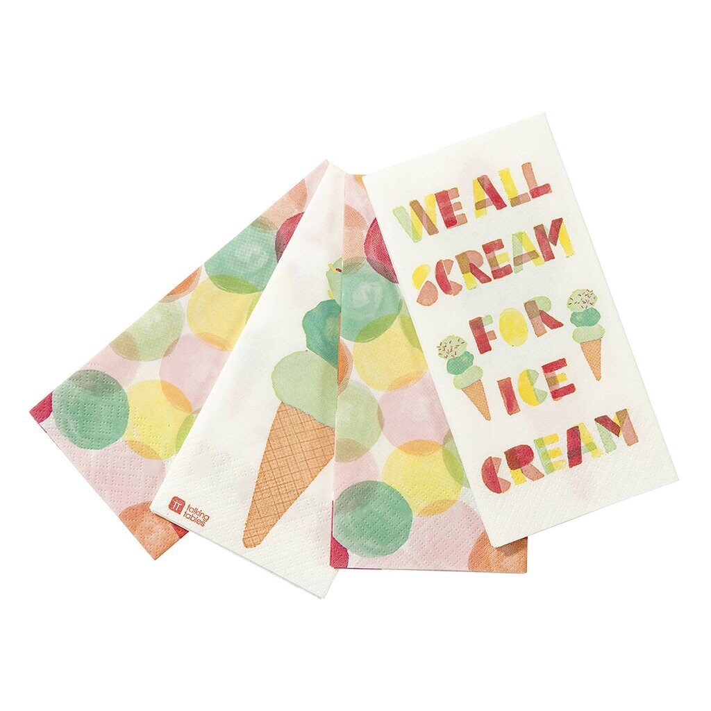 We All Scream for Ice Cream Watercolor Napkins Ice Cream | Etsy