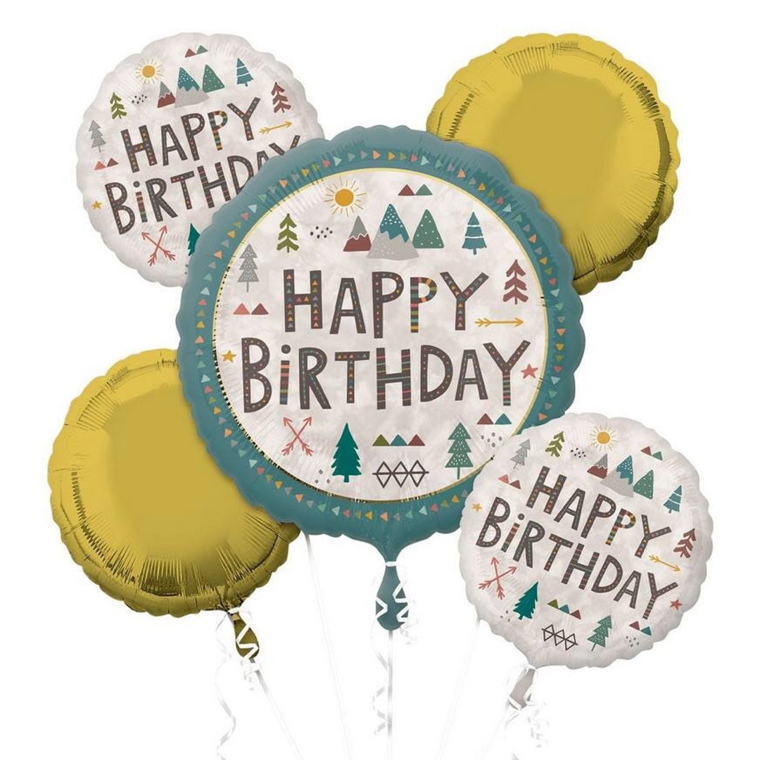 Wilderness Adventure Balloon Bouquet, 5 Piece Set, Wild One Party ...