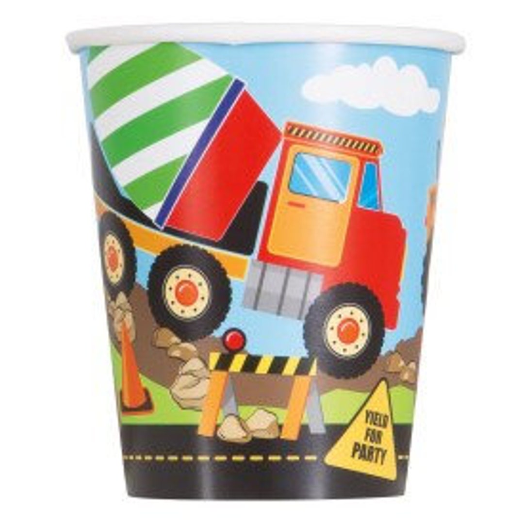 Construction Party 9 Oz. Cups, Set of 8, Boy Baby Shower, Construction ...