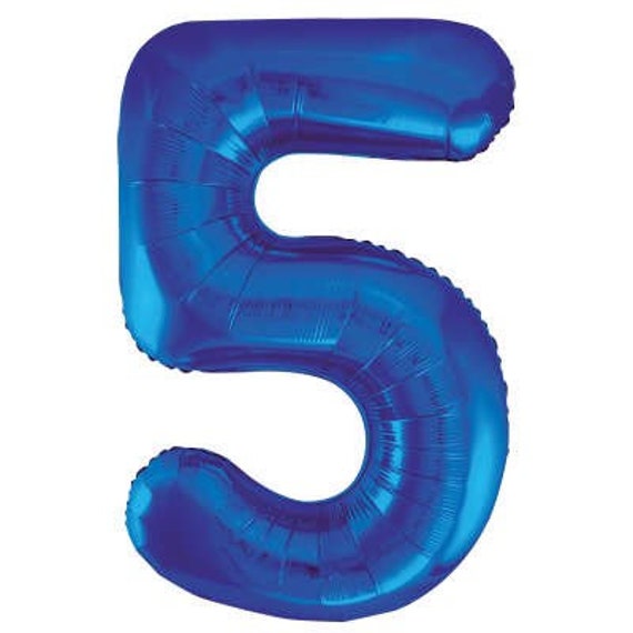 Royal Blue Number 5 Shaped Foil Balloon 34 Packaged - Etsy