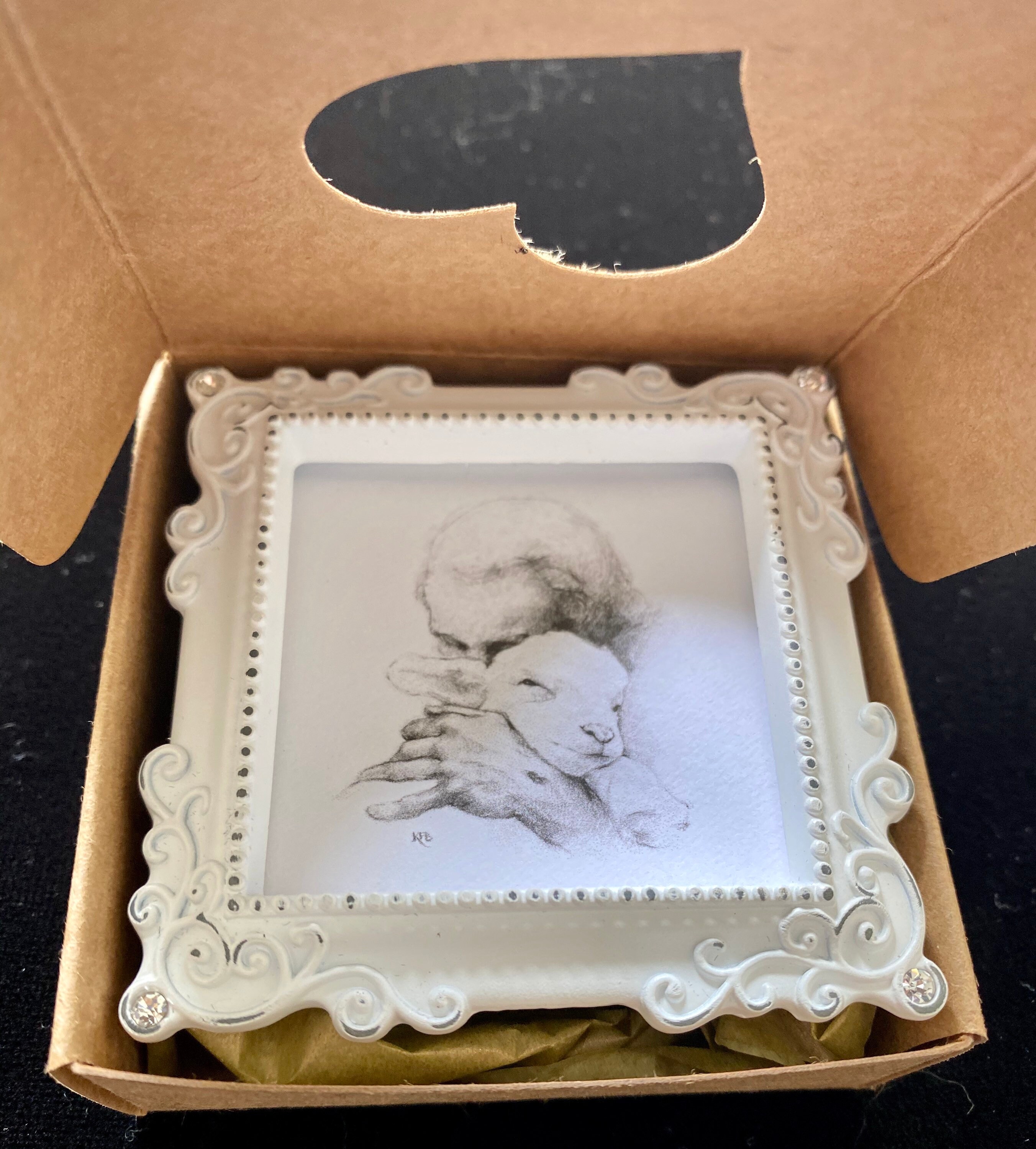 J&L White 2x2 Frame in Heart Box | Etsy