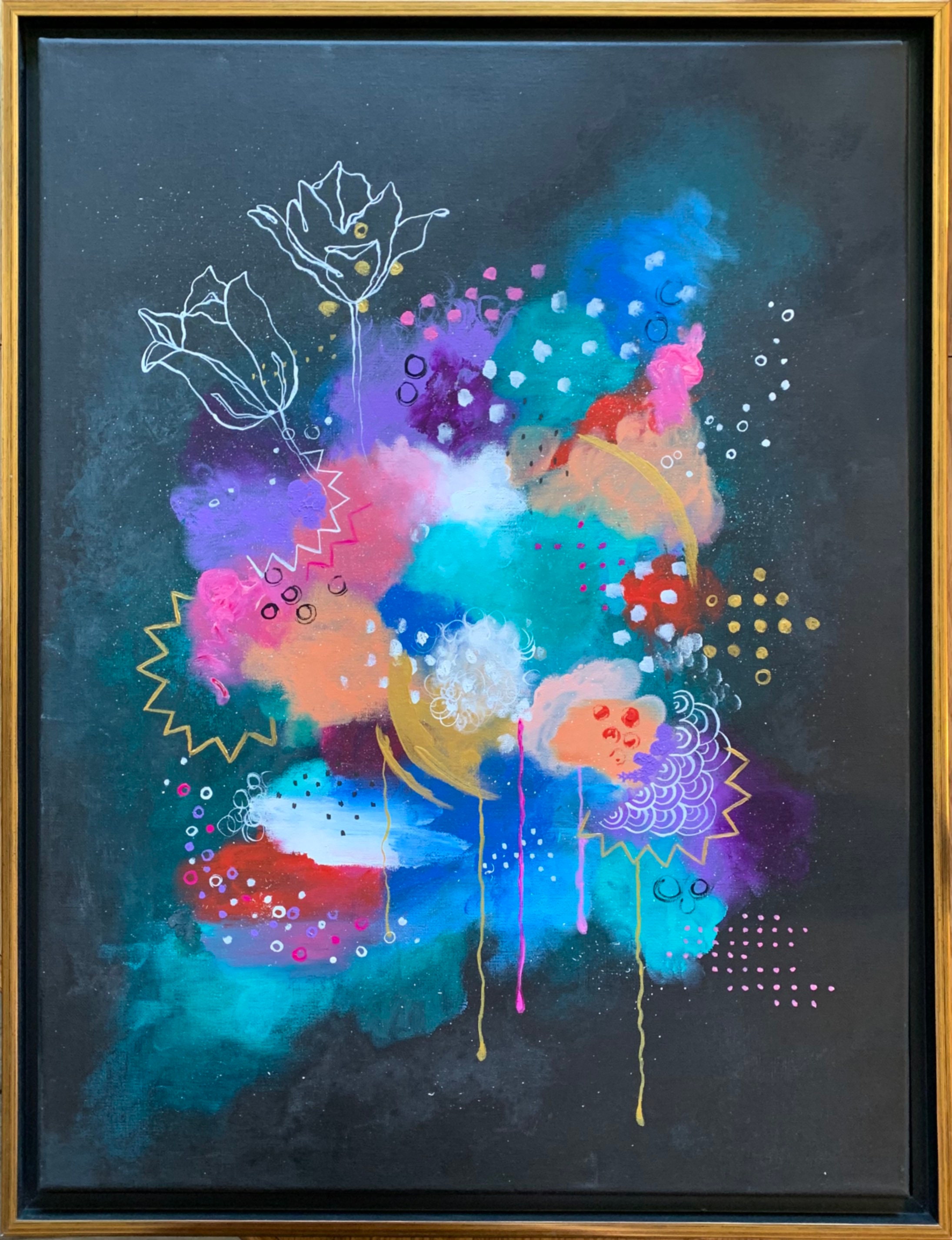 Original Black Abstract Painting | Etsy