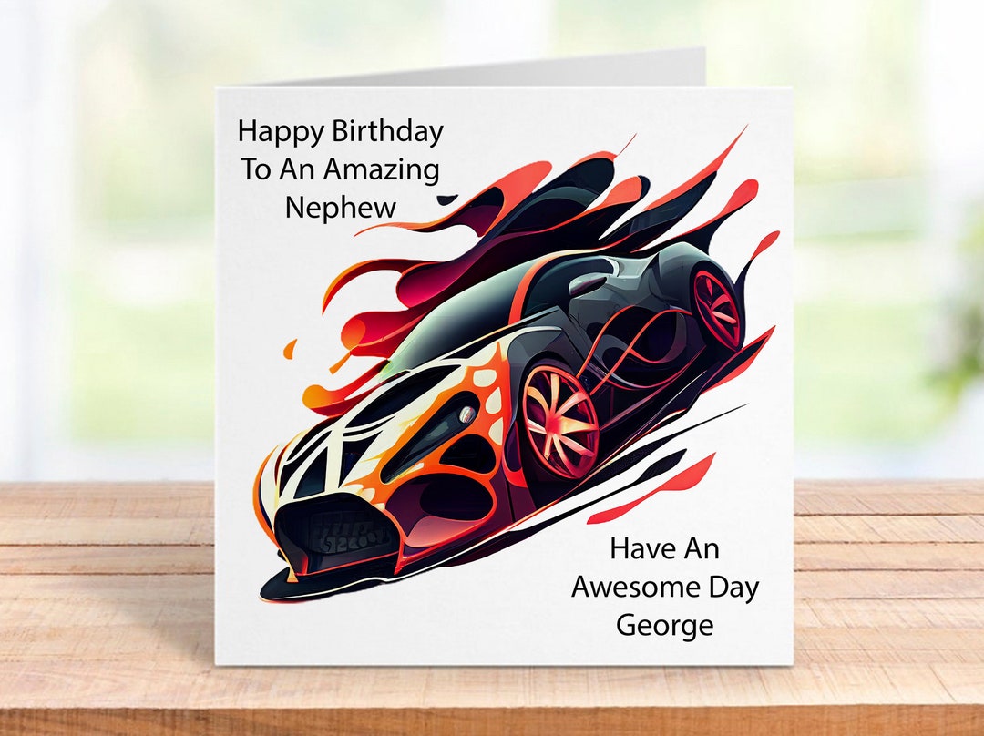 Personalized Racing Birthday Card for Car Lovers Sports Car Design - Etsy