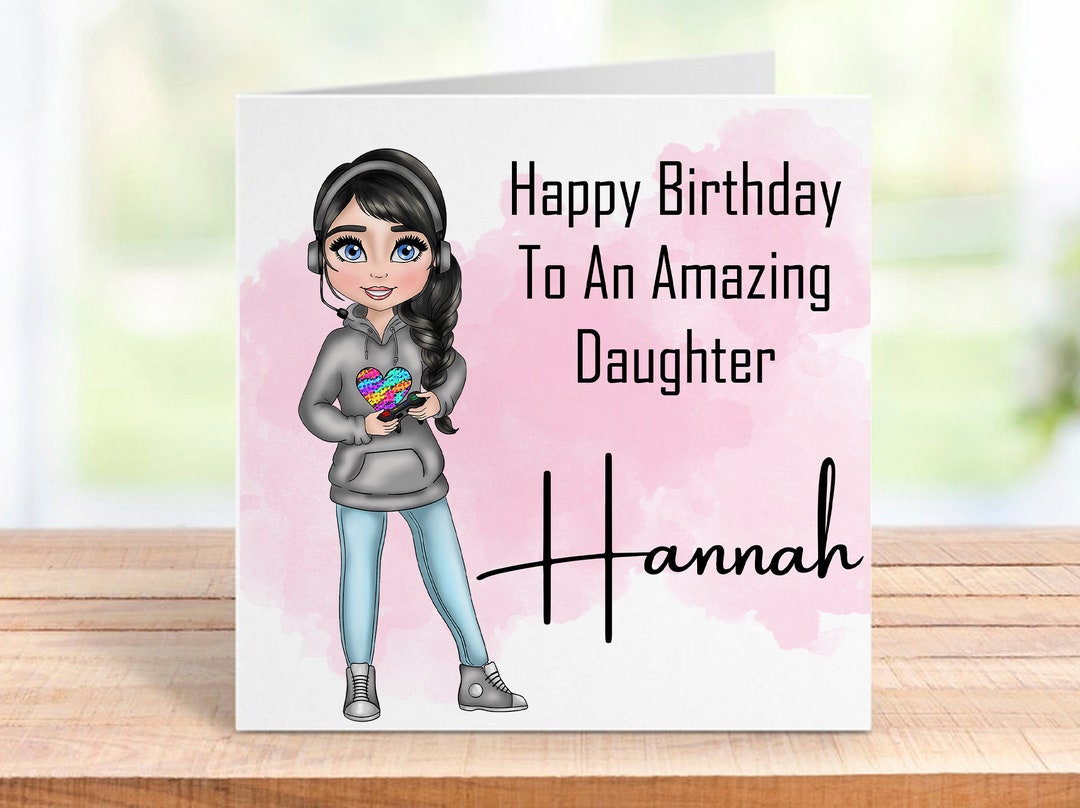 Personalised Birthday Card for A Special Girl Gamer Girl - Etsy