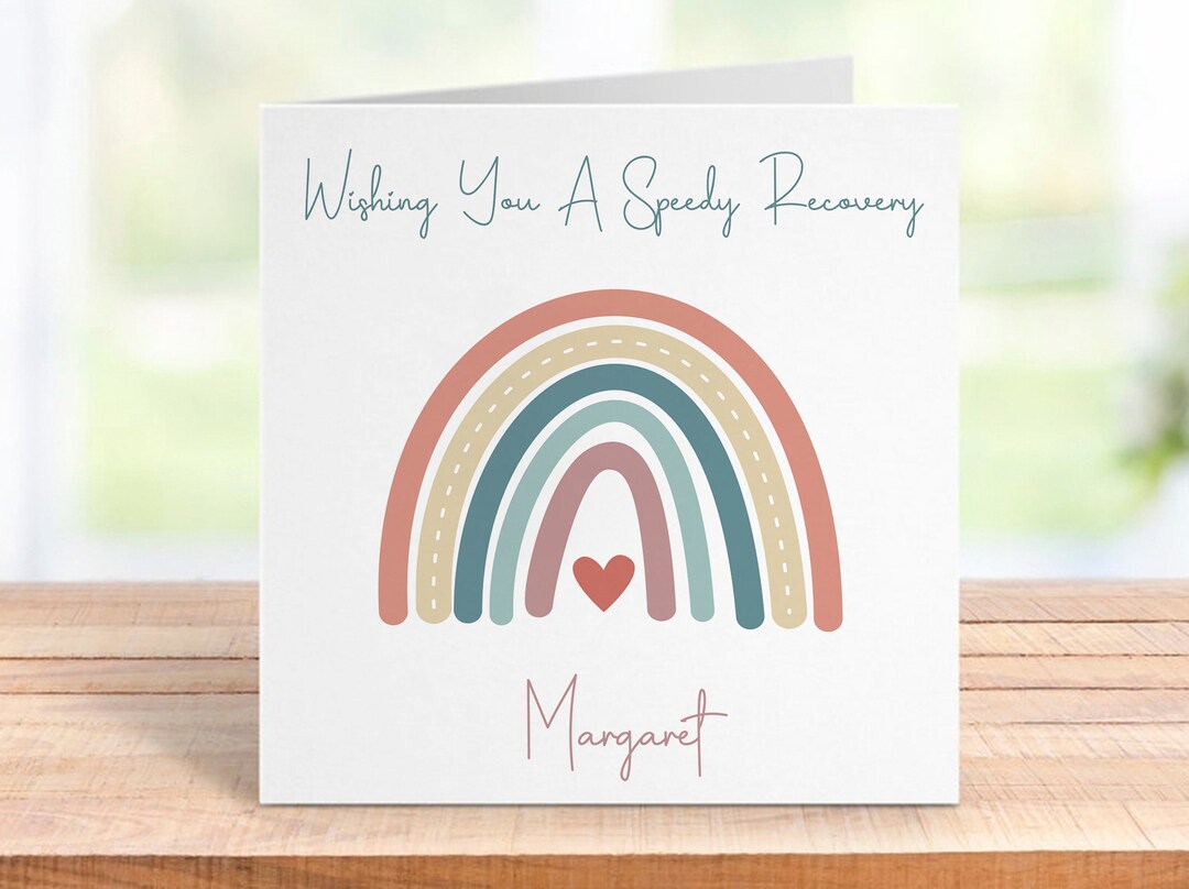 Personalised Boho Rainbow Get Well Soon Card, Speedy Recovery Wishes - Etsy