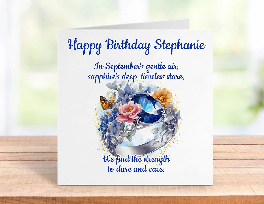 Personalised September Birthday Card, Handmade Gift for a Special Woman ...