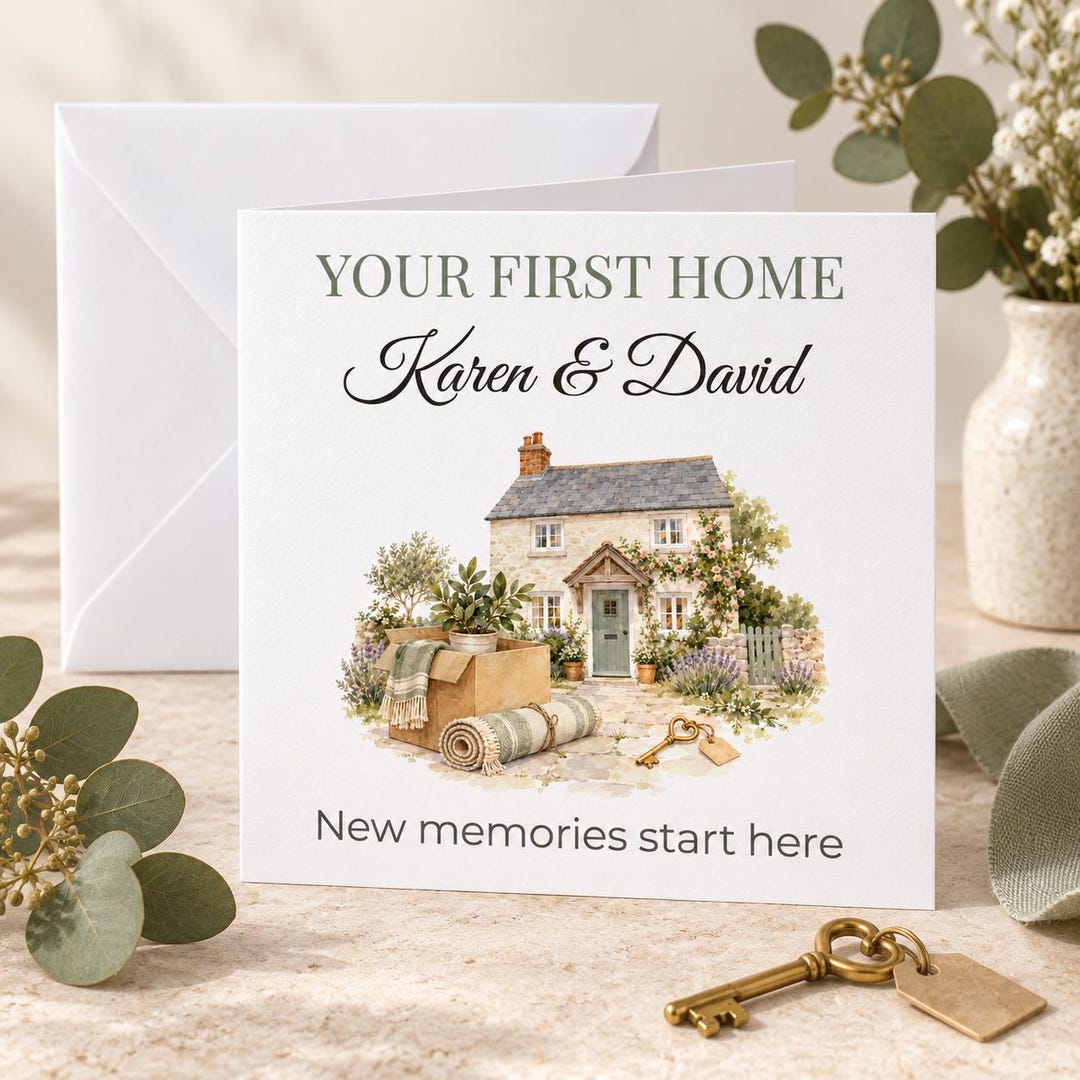 Personalised First Home Card for Couple | New House Congratulations ...