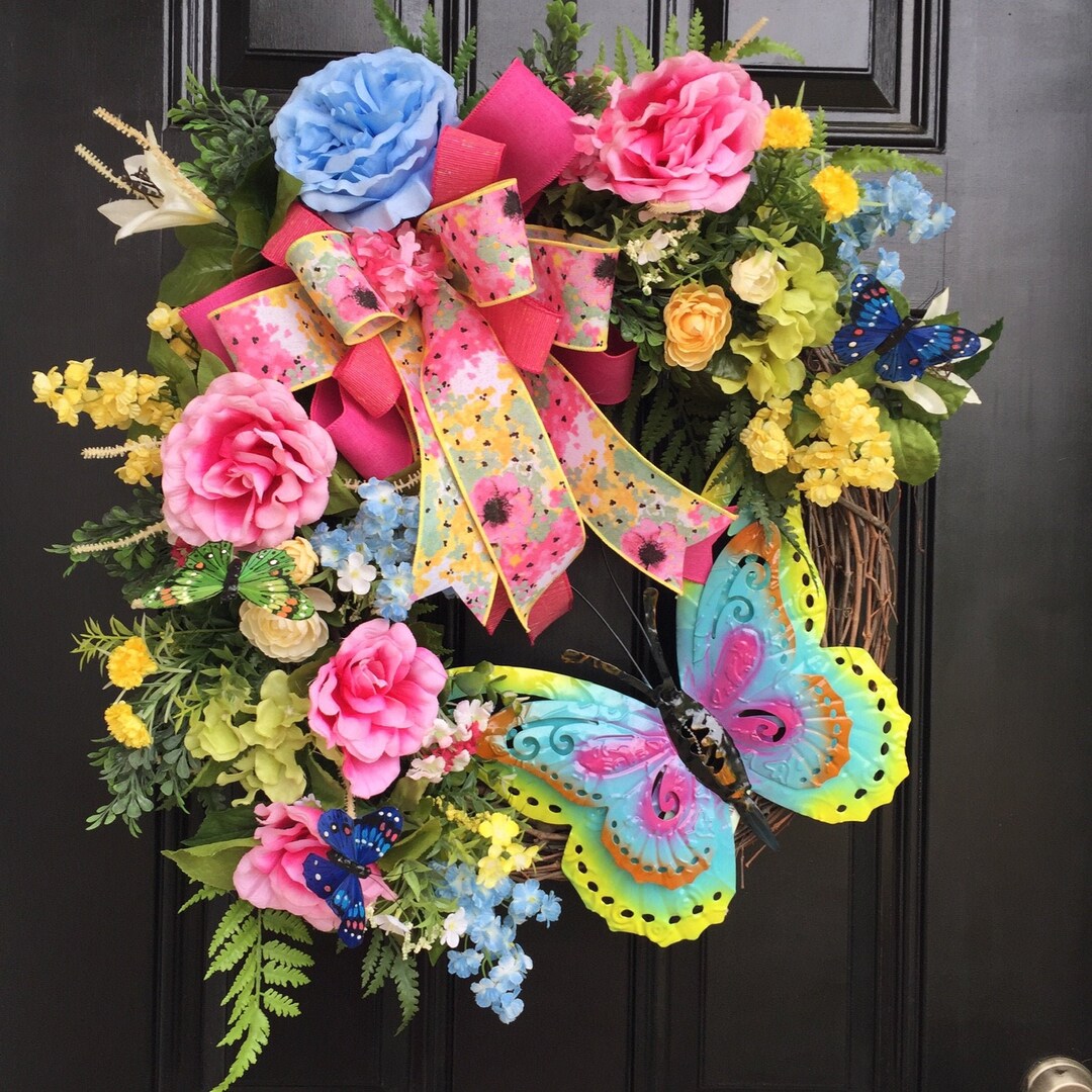 Spring Wreath, Spring Decor, Summer Decor, Porch Decor, Spring Door ...