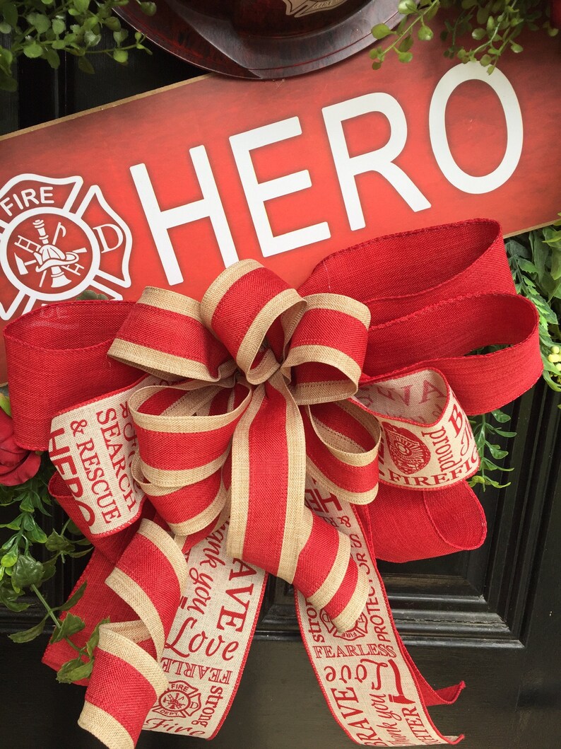 Fireman Wreath, Red Wreath, First Responder Wreath, Firerfighter Wreath ...