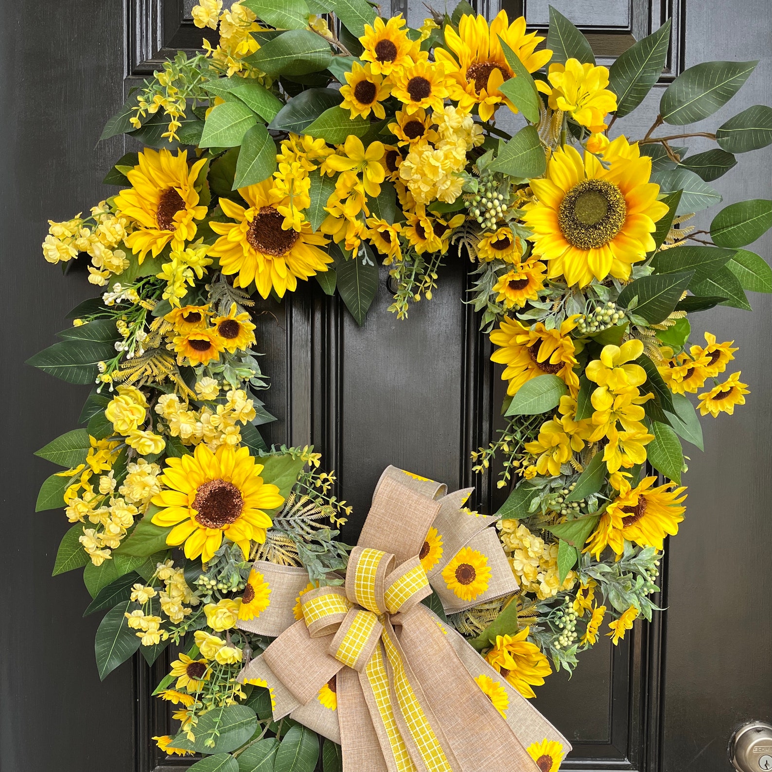 Sun Flower Wreath, Spring Wreath, Summer Wreath, Garden Wreath ...