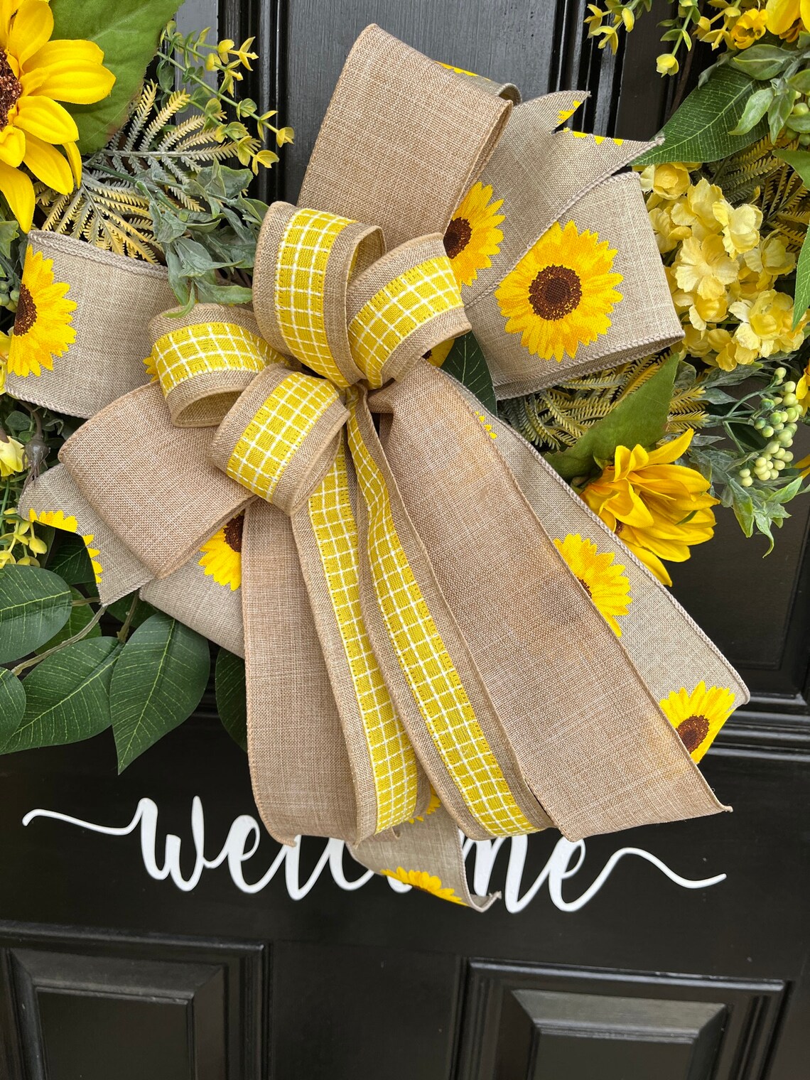 Sun Flower Wreath, Spring Wreath, Summer Wreath, Garden Wreath ...