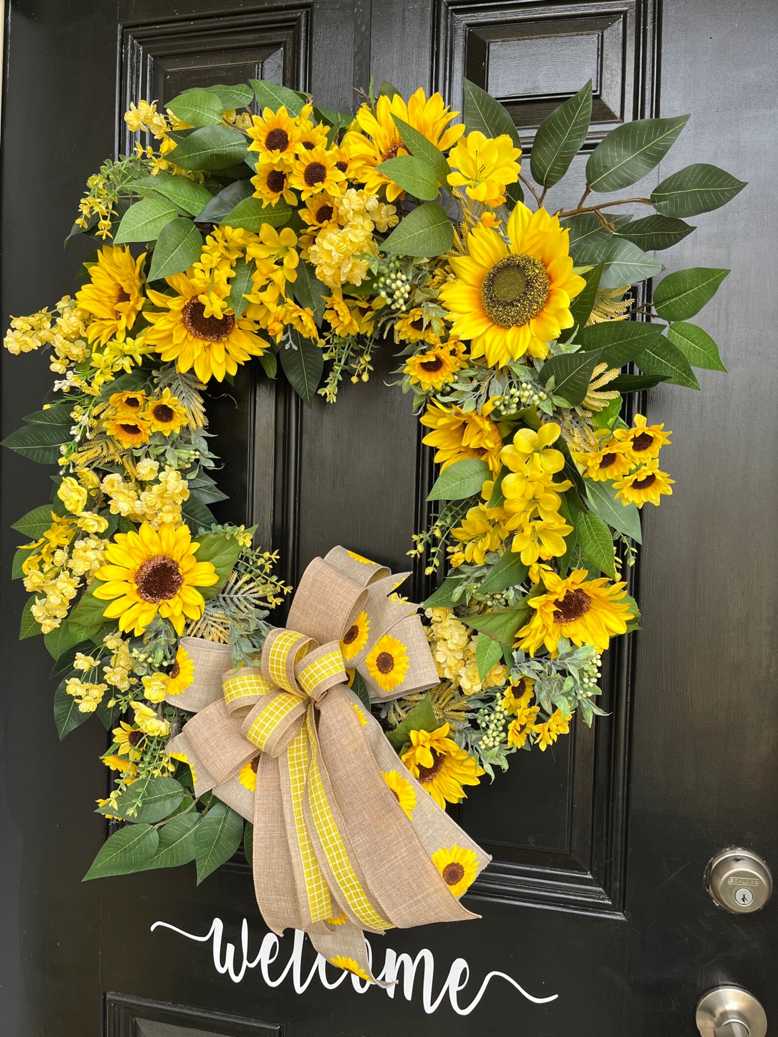 Sun Flower Wreath, Spring Wreath, Summer Wreath, Garden Wreath ...
