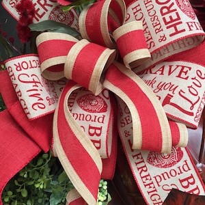 Fireman Wreath, Red Wreath, First Responder Wreath, Firerfighter Wreath ...